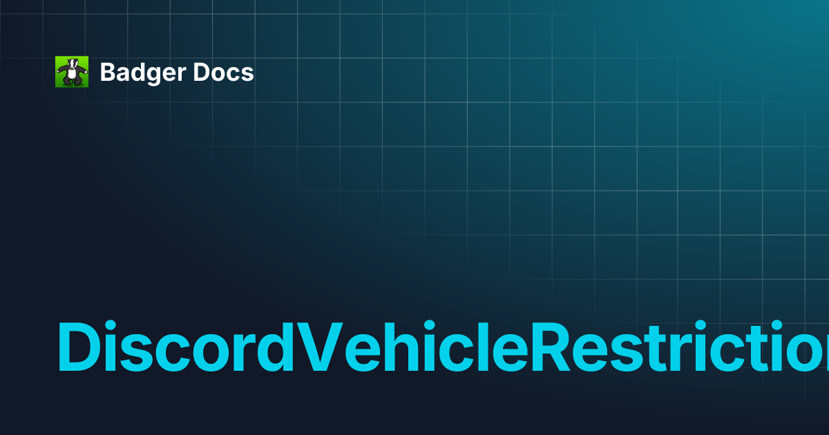 DiscordVehicleRestrictions [A Discord based vehicle restriction script ...